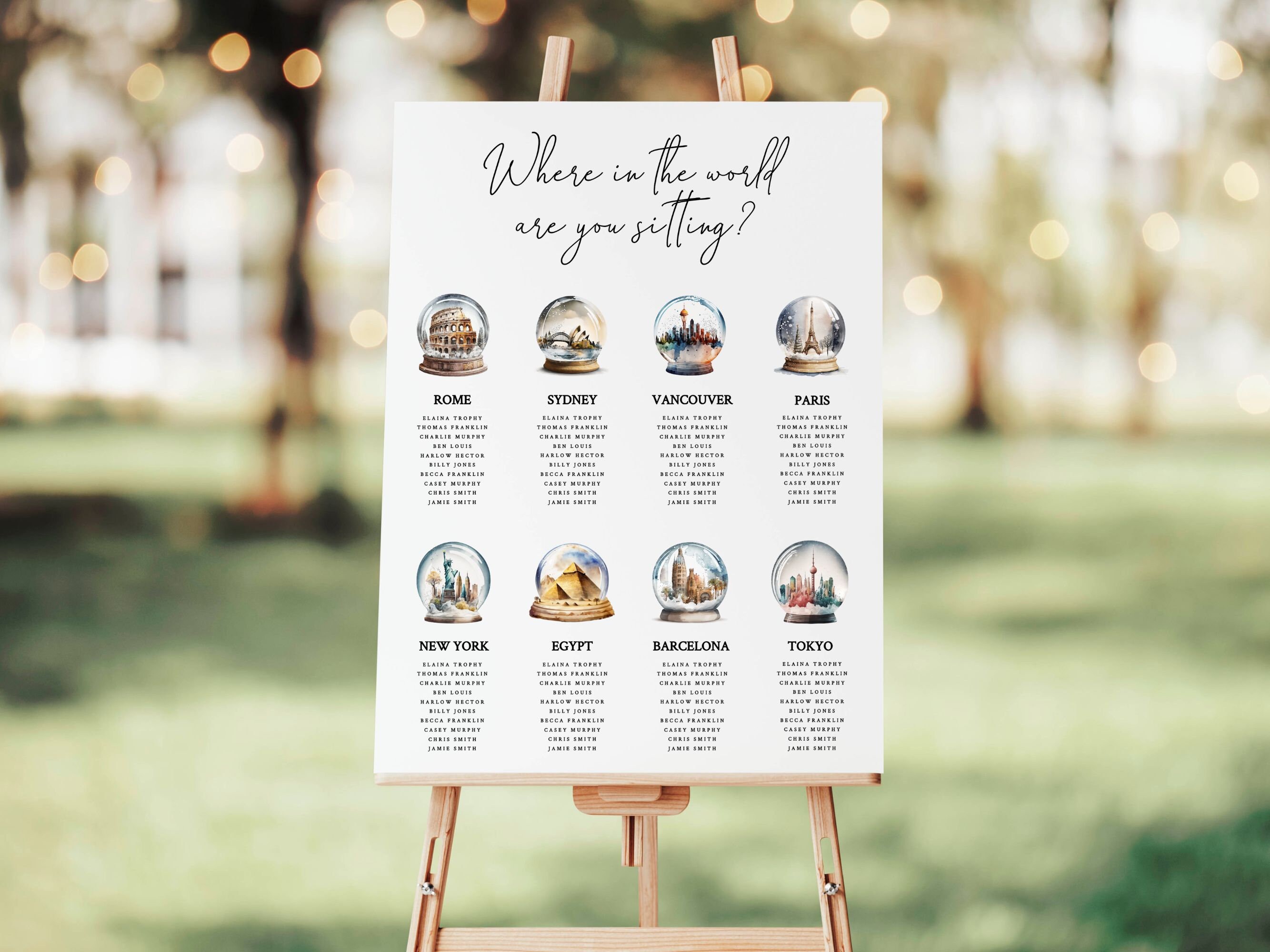 Travel Theme Seating Chart Where in the World Are You Sitting Wedding ...