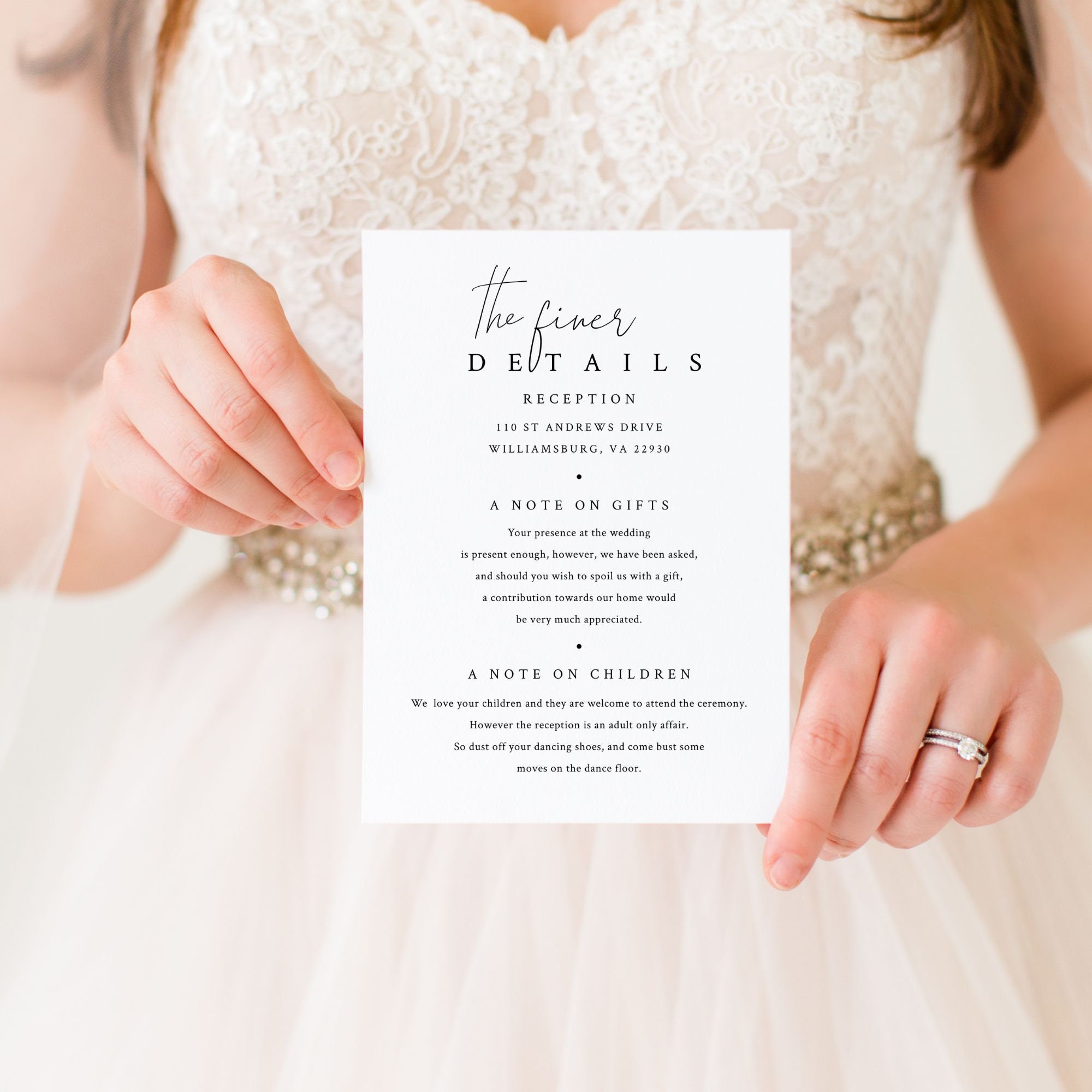 Wedding Details Card Template, Wedding Invitation Details Card, Wedding ...