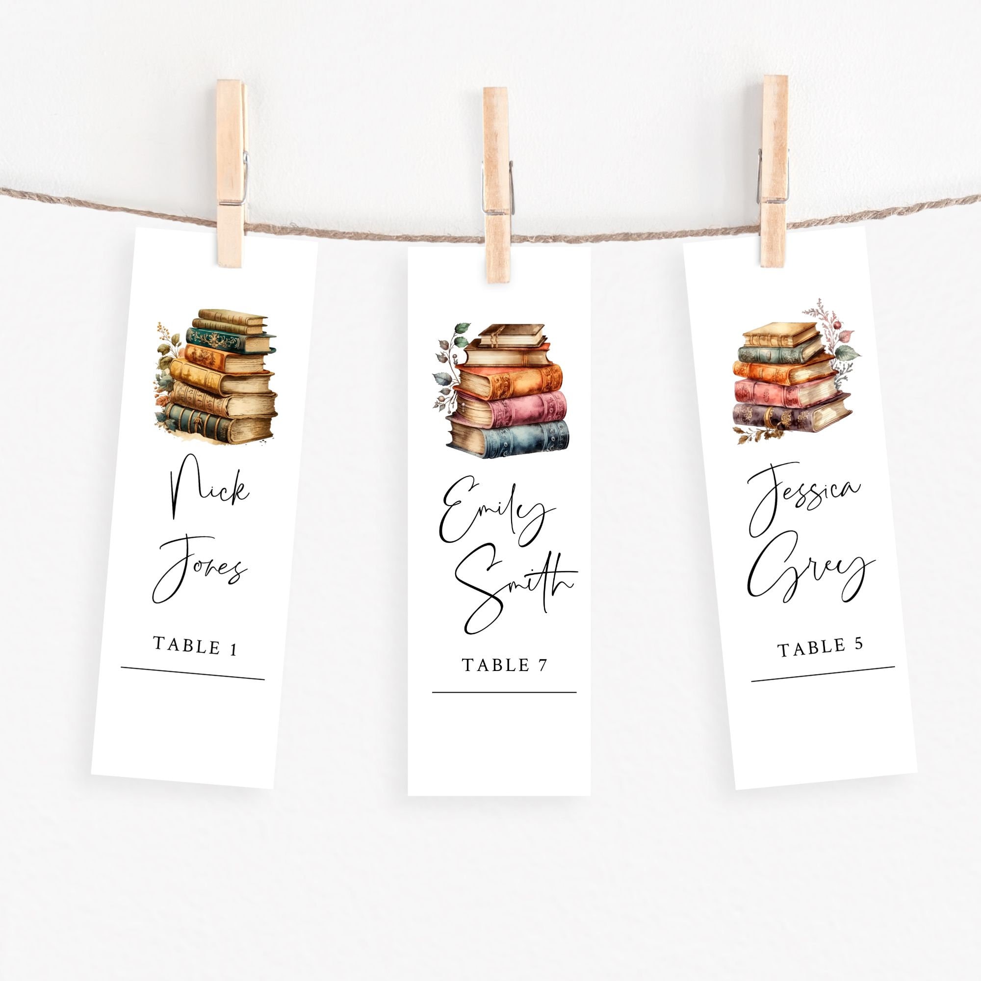 Book Themed Table Numbers Table Numbers Template Book Wedding Seating ...