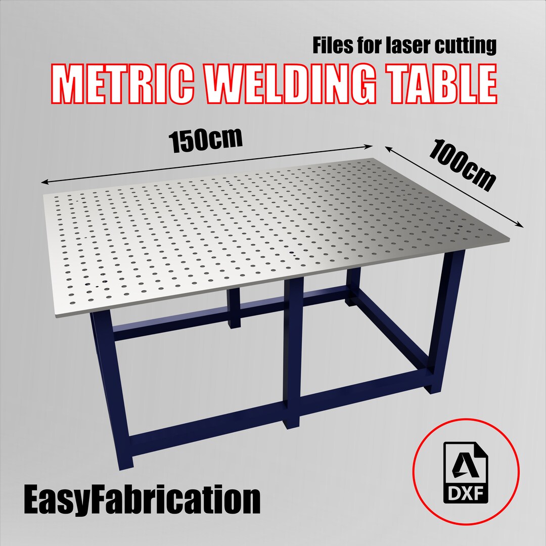 Welding Table DXF 150cm * 100cm 16mm Laser Cut File, DXF, Cut File ...