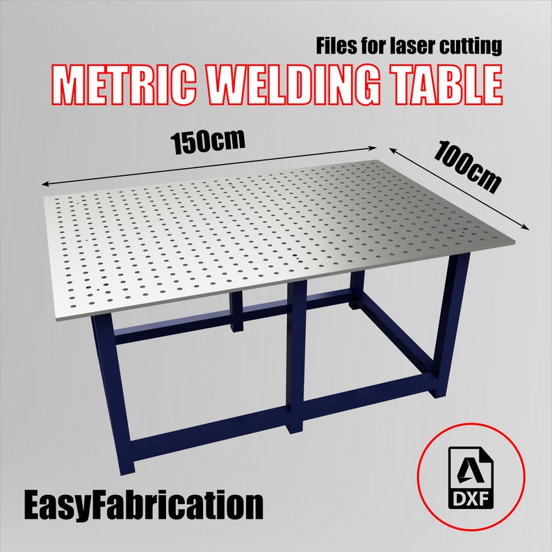 Welding Table DXF 150cm * 100cm 16mm Laser Cut File, DXF, Cut File ...
