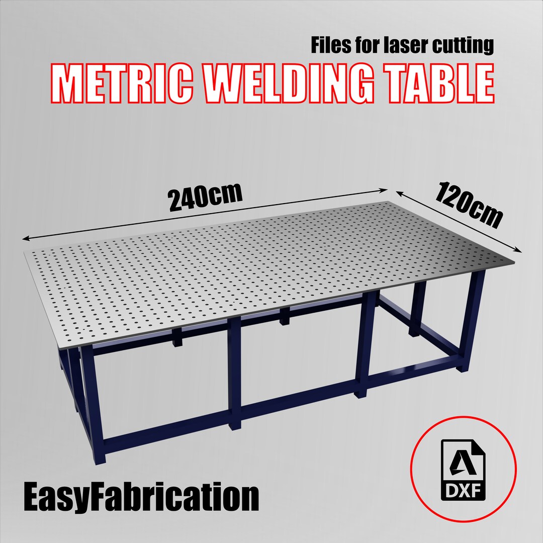 Welding Table DXF 240cm * 120cm 16mm Laser Cut File, Workbench, DXF ...