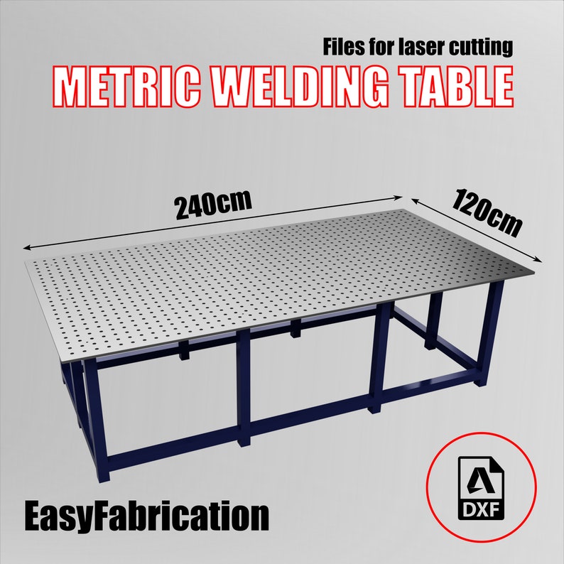 Welding Table DXF 240cm * 120cm 16mm Laser Cut File, Workbench, DXF ...