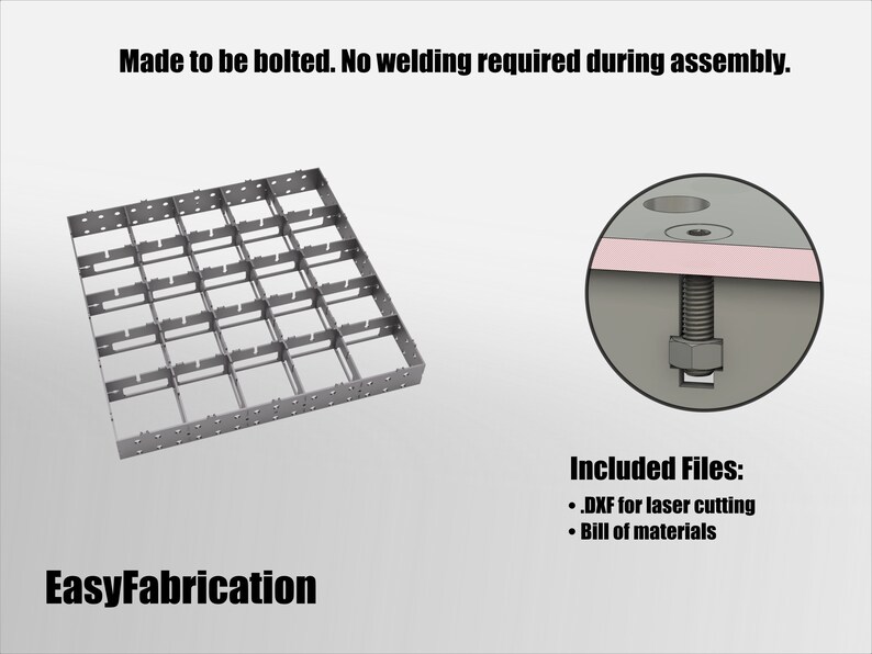 Welding Table DXF 800mm 800mm Laser cut file, workbench, DXF, cut file ...