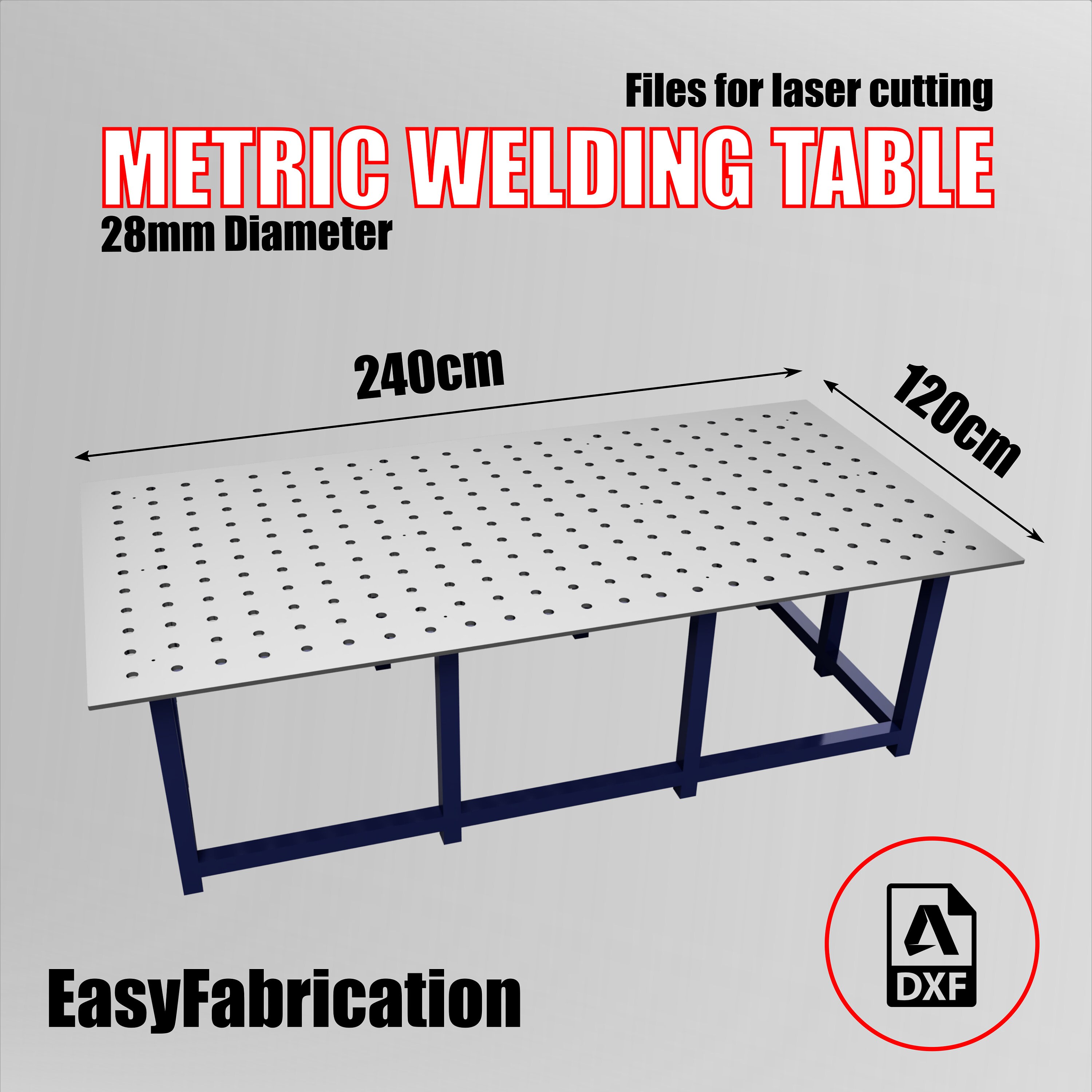 Welding Table DXF 240cm * 120cm 28mm Laser Cut File, DXF, Cut File ...