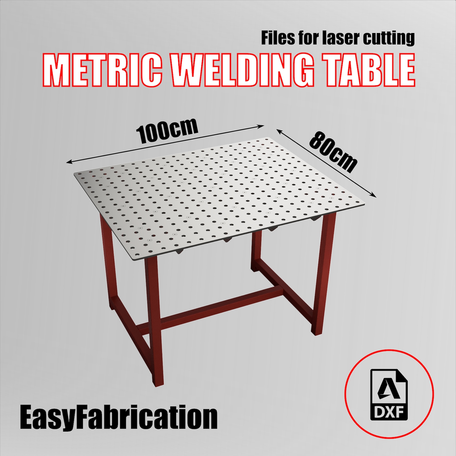 Welding Table DXF 1000mm * 800mm Laser Cut File, Workbench, DXF ...