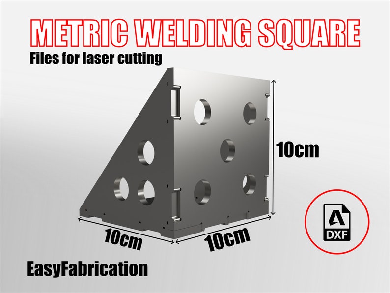 Metric Welding Square, 10x10x10cm, Welding Fixture, DXF Laser Cutting ...