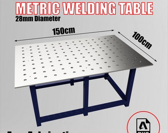 Welding Table DXF 240cm * 120cm 28mm Laser Cut File, DXF, Cut File ...