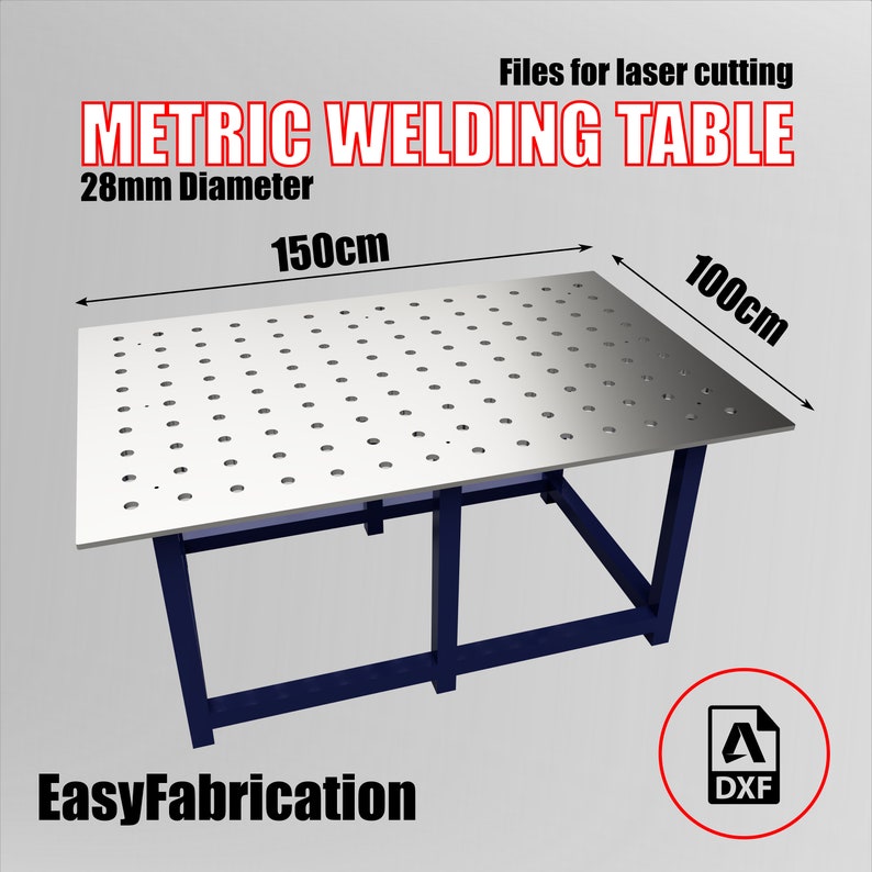 Welding Table DXF 150cm * 100cm 28mm Laser Cut File, DXF File ...