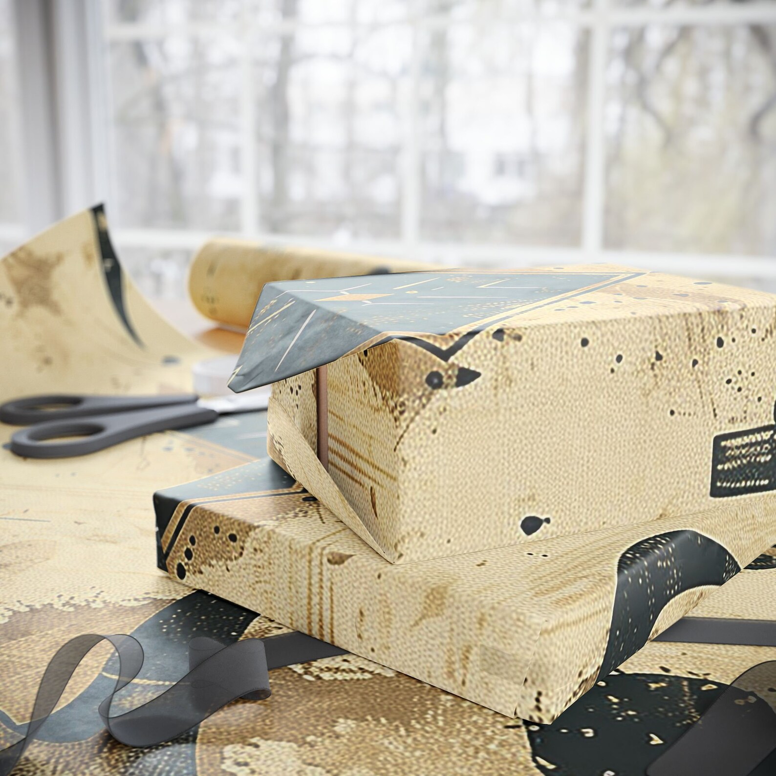 Vintage Inspired Western Wrapping Paper Bull Skull Wrapping Paper ...