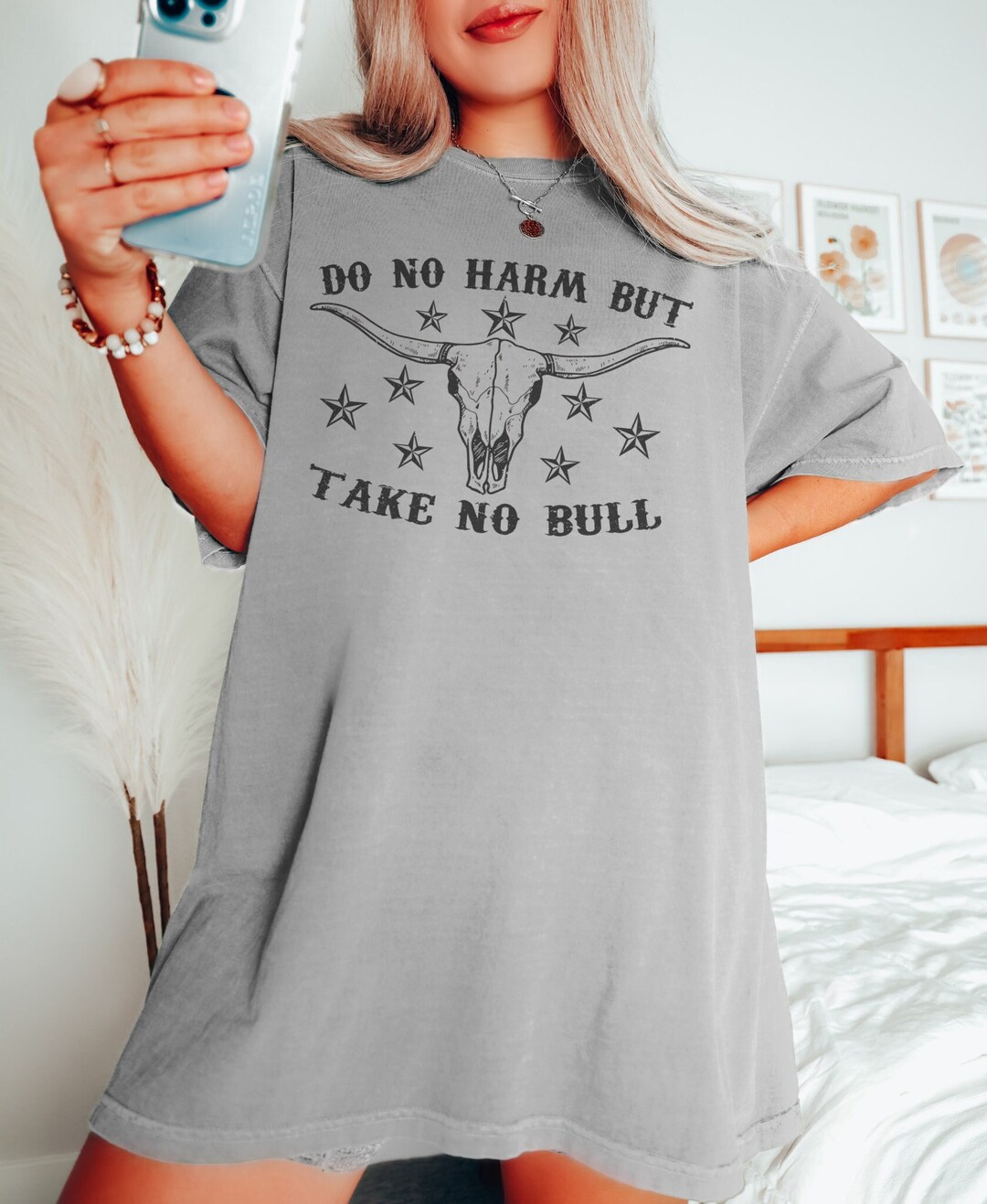 Do No Harm Take No Bull Comfort Colors Shirt Bull Skull Longhorn Shirt ...