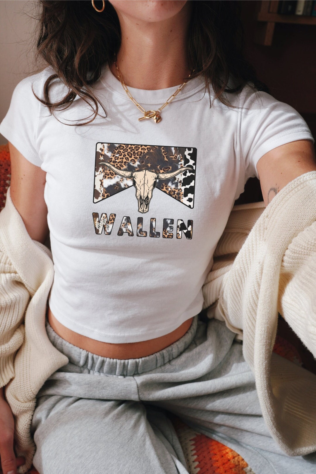 Wallen Crop Top Western Crewneck Wallen Tshirt Country Music Shirt ...