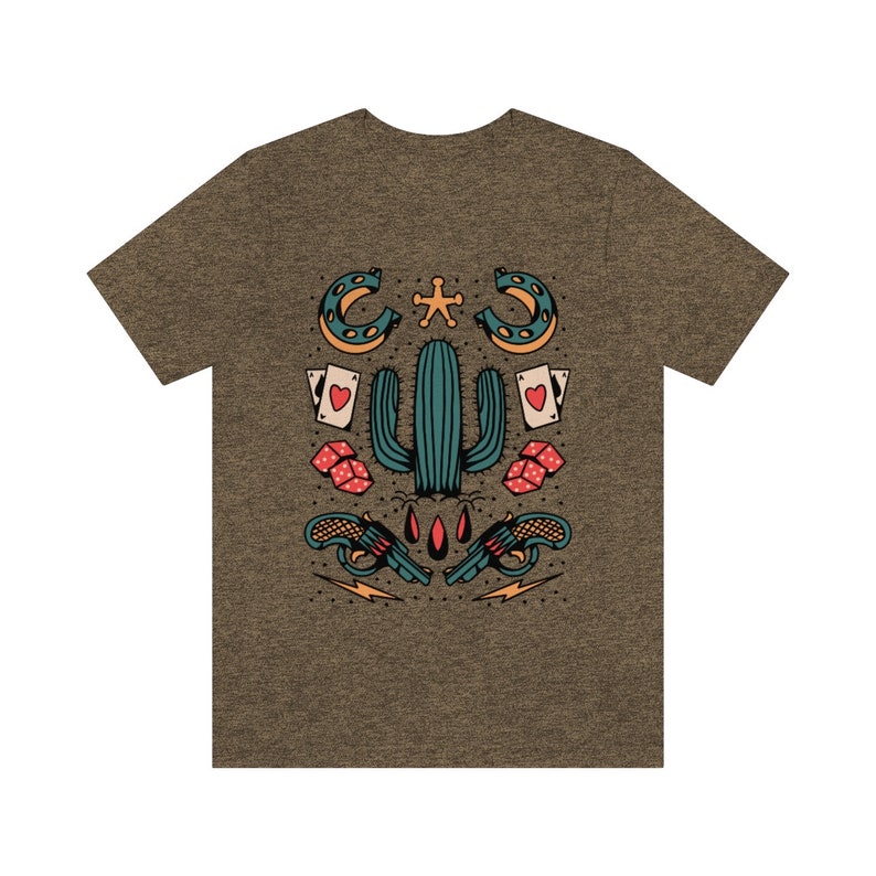 Cactus Tattoo Tshirt Western Graphic Tee Country Music Tshirt Oversized ...