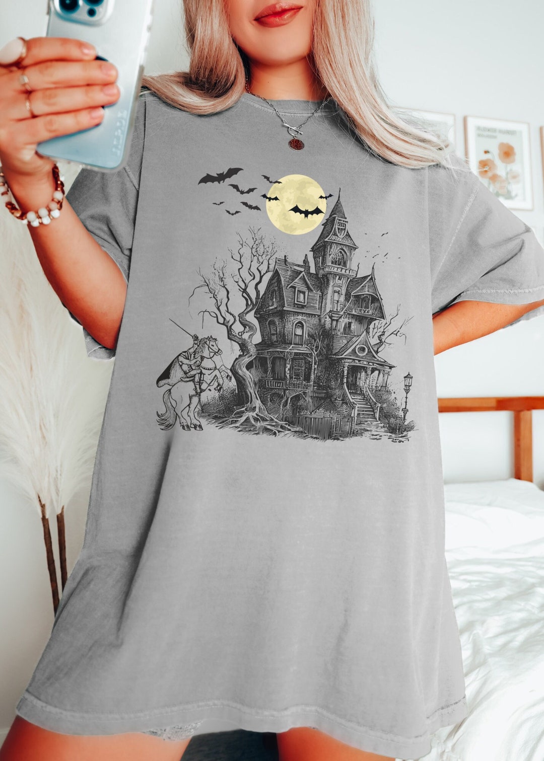 Haunted House Shirt Witch Tshirt Gift for Halloween Spooky Season Ghost ...
