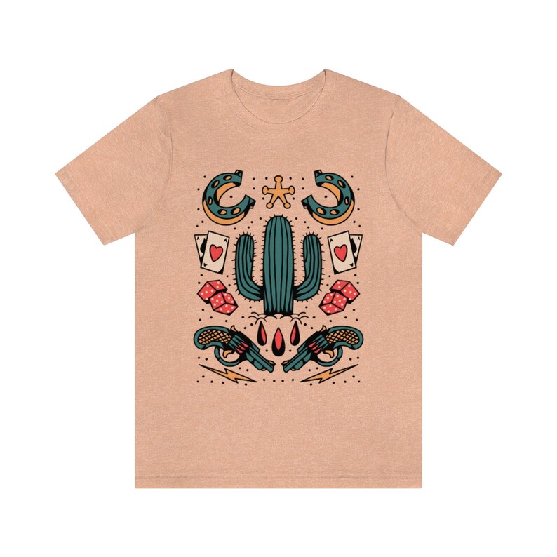 Cactus Tattoo Tshirt Western Graphic Tee Country Music Tshirt Oversized ...