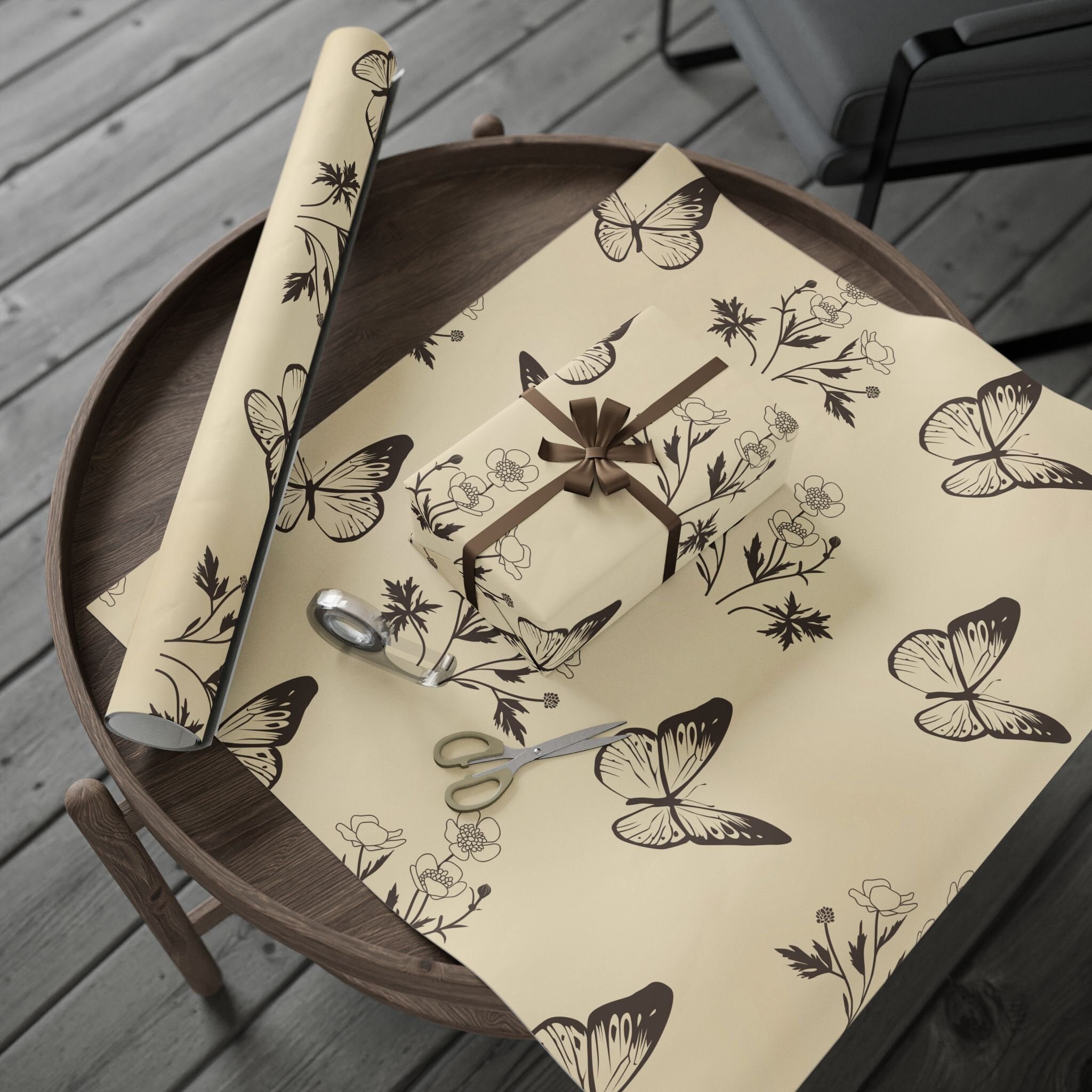 Butterfly Wrapping Paper Vintage Christmas Wrapping Paper Unique ...
