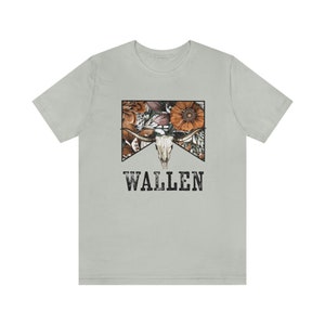 Wallen Bull Skull Tshirt Floral Cowgirl Shirt Country Concert Trendy ...