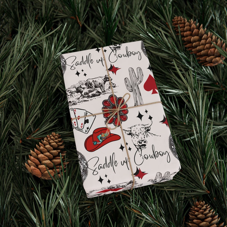Western Wrapping Paper Vintage Inspired Western Giftwrap Cowboy Boot ...