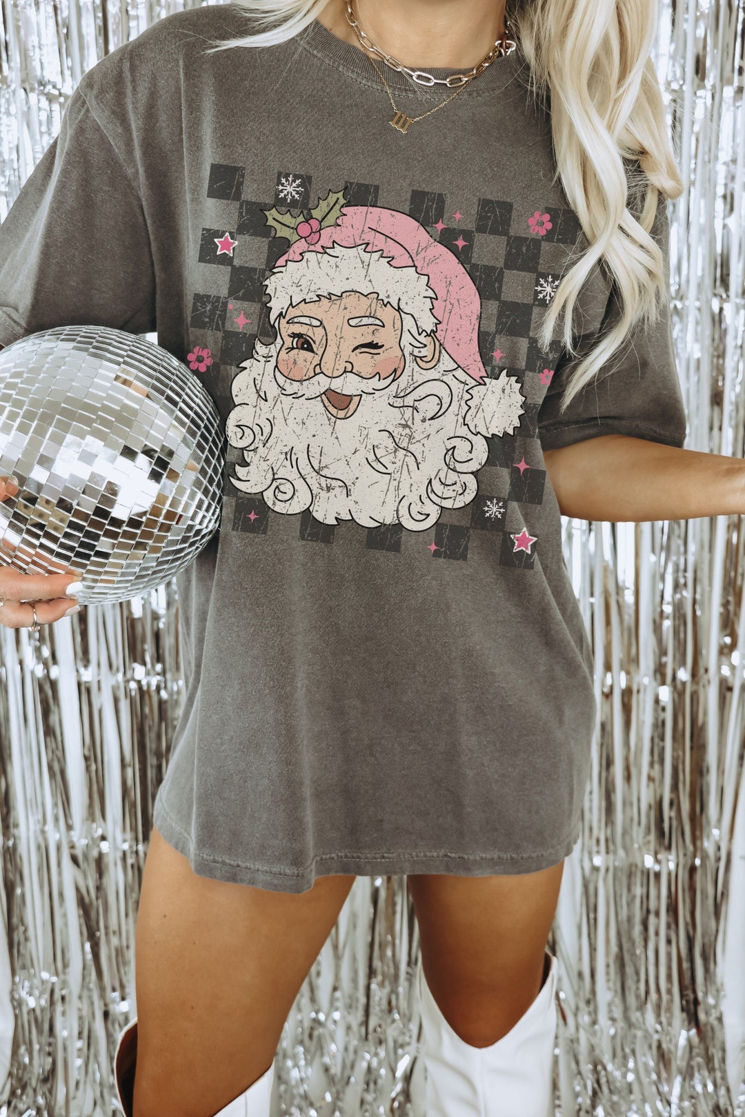 Retro Santa Comfort Colors Tshirt Vintage Santa Shirt Retro Christmas T ...