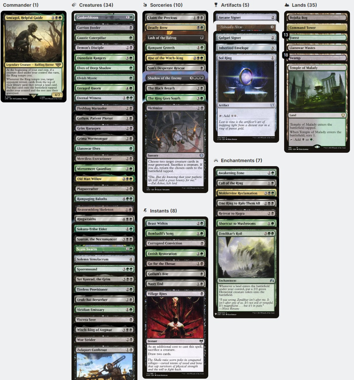 Smeagol Helpful Guide Lotr CREATURE SACRIFICE Magic MTG - Etsy