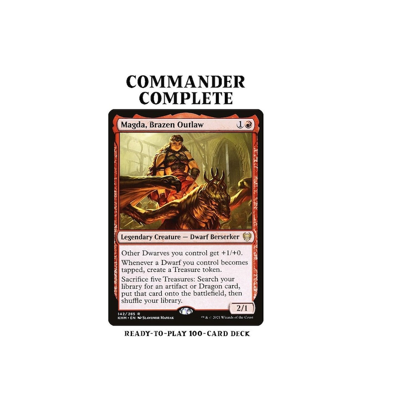 Magda, Brazen Outlaw DWARVES DRAGONS TREASURE Magic Mtg Custom ...