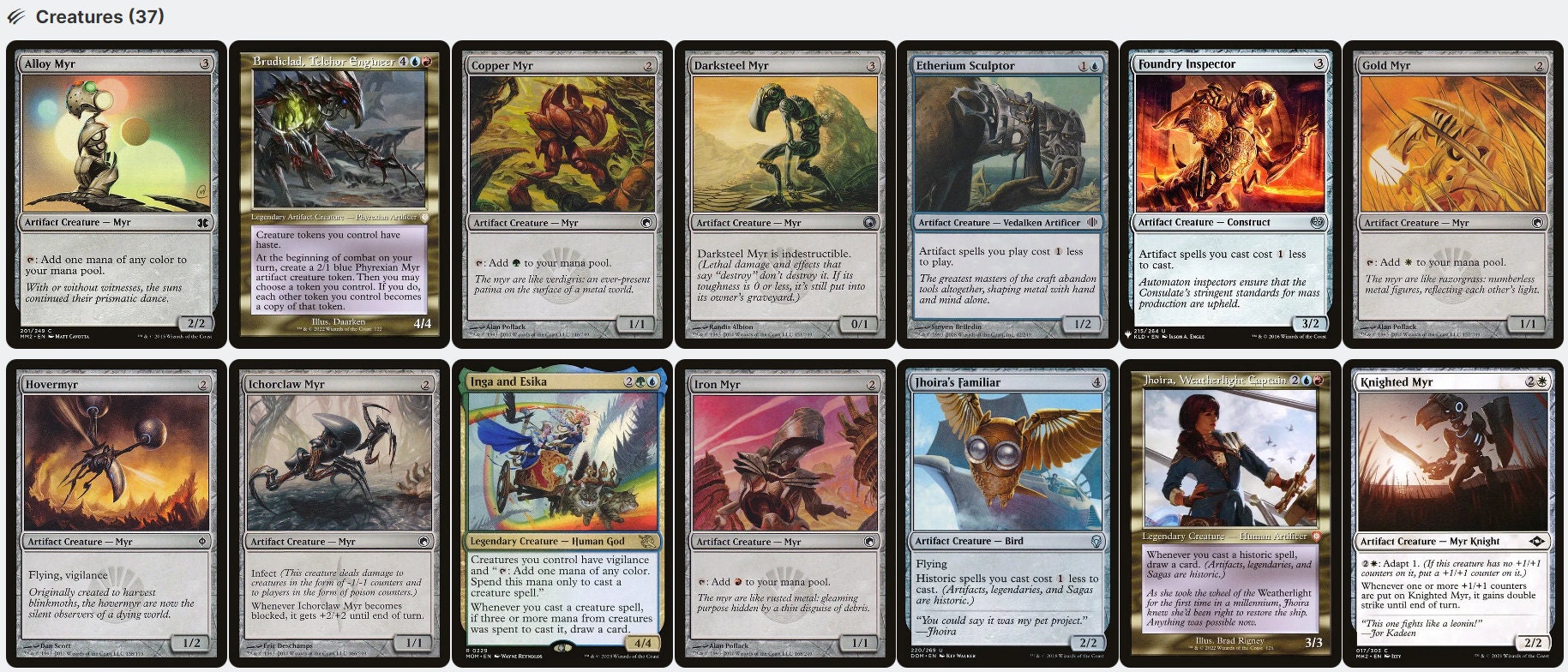 Urtet, Remnant of Memnarch MYR Tribal Five-color Magic Mtg Custom ...