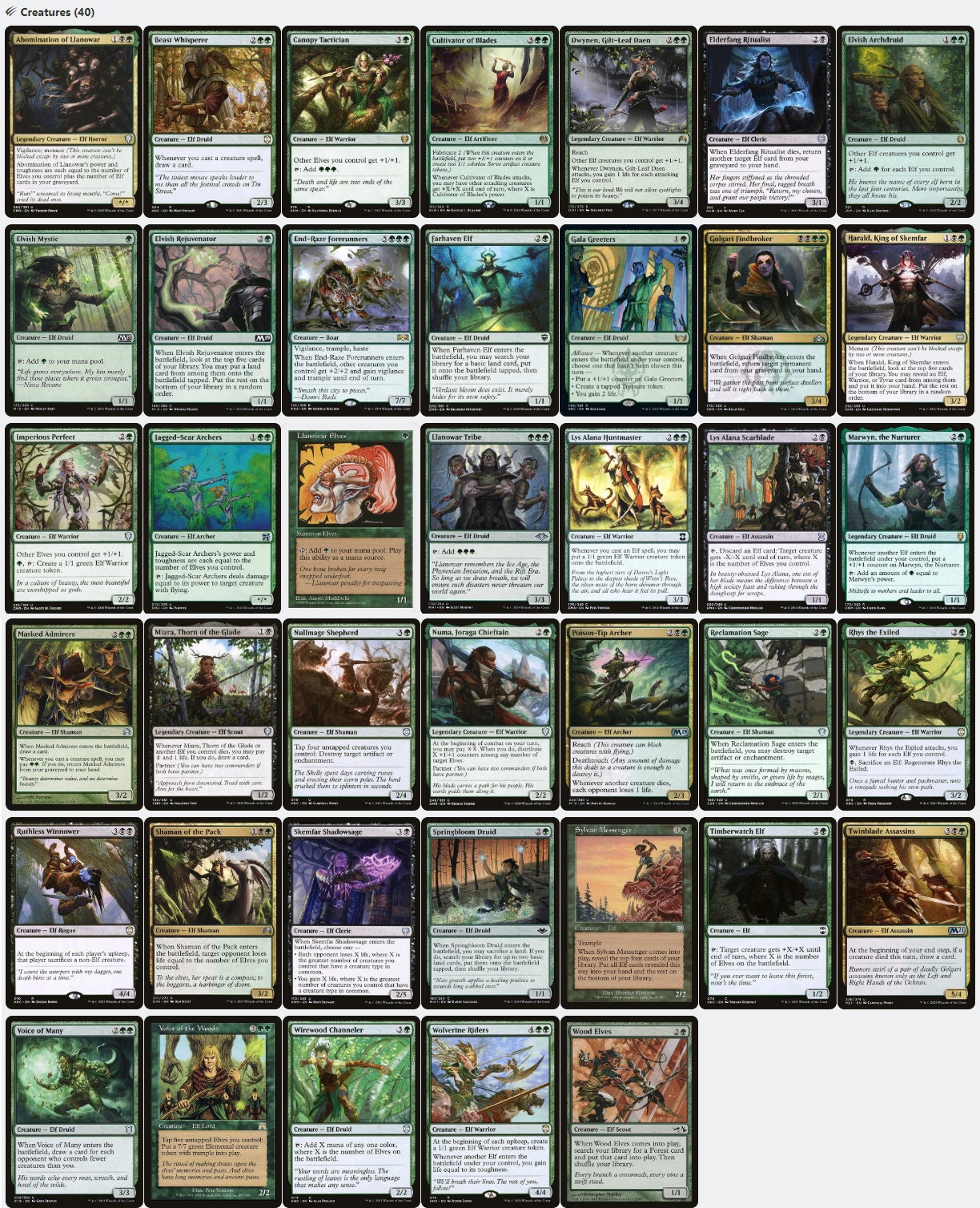 Lathril, Blade of the Elves Elf Tribal Elves Magic MTG Commander Deck ...