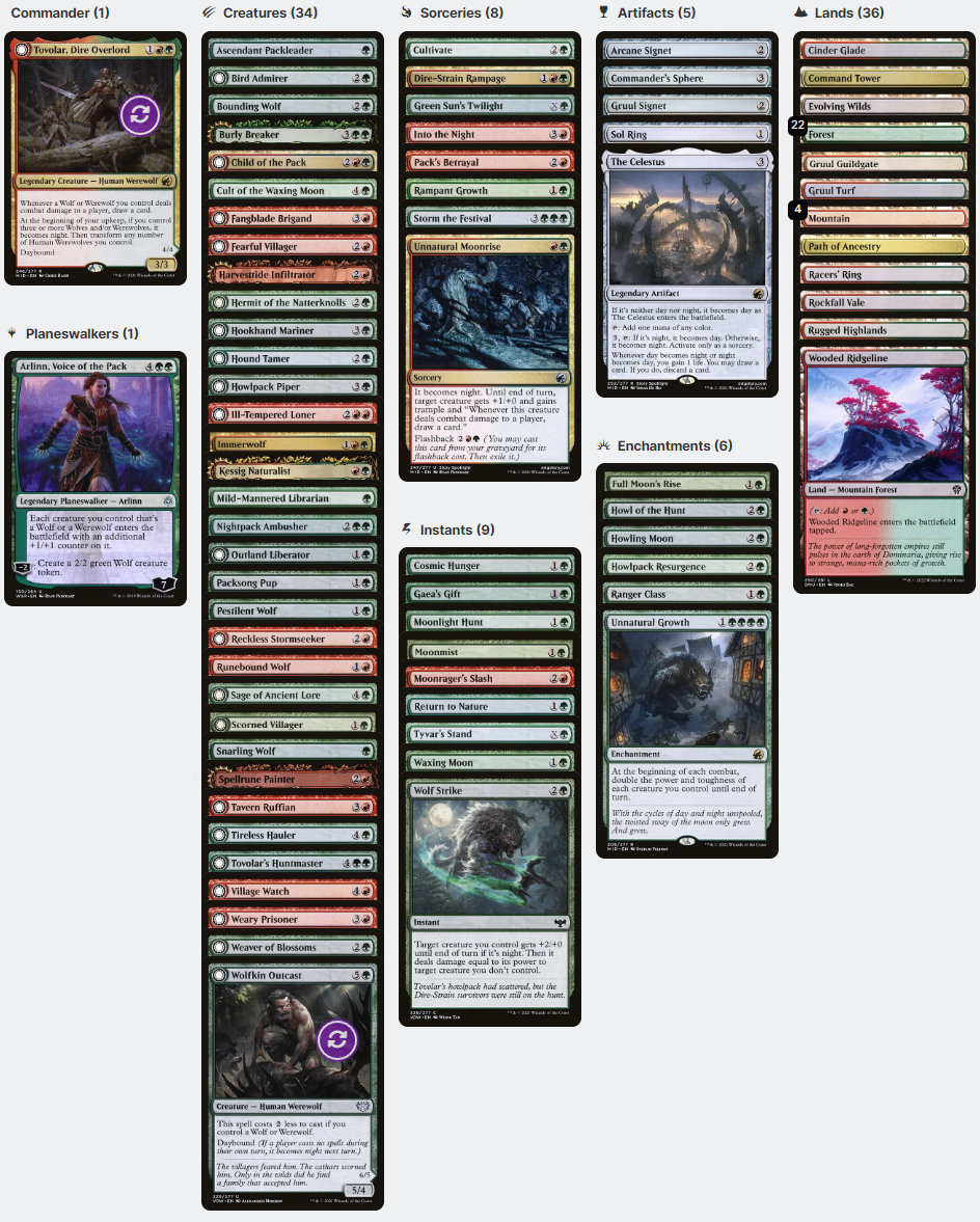 Tovolar, Dire Overlord Werewolves Werewolf Tribal Magic MTG Commander ...