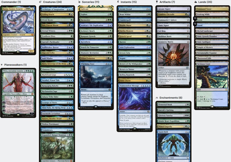 Koma Cosmos Serpent Ramp and Giant Creatures Magic MTG Custom - Etsy