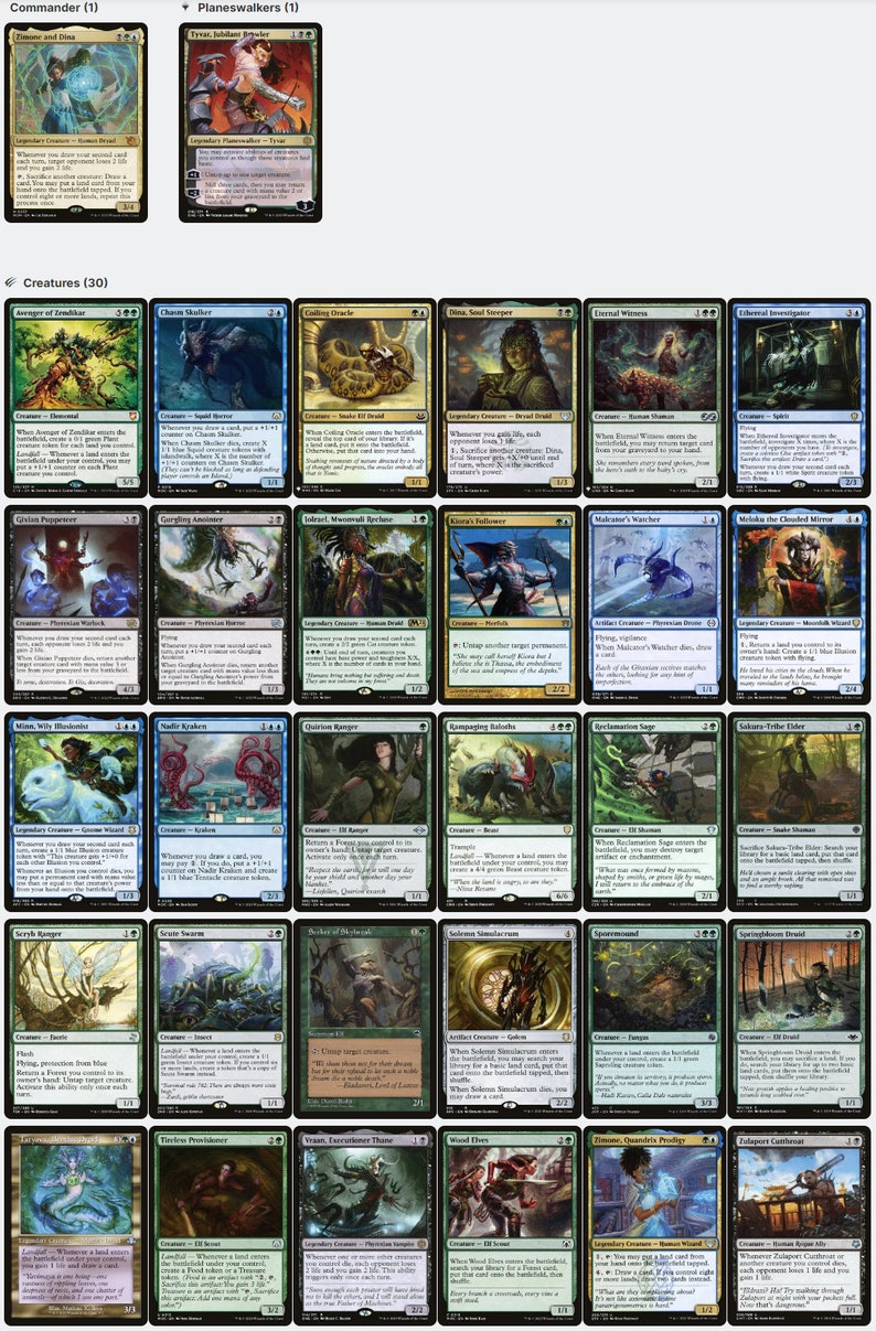 Zimone and Dina Landfall Sacrifice Card Draw Magic MTG - Etsy