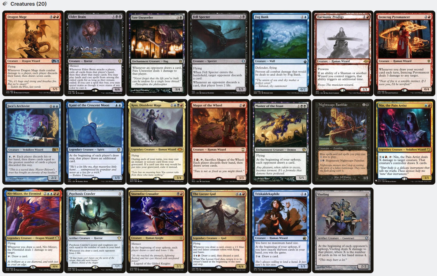 Nekusar, the Mindrazer FORCED CARD DRAW Magic Mtg Custom Commander Deck ...