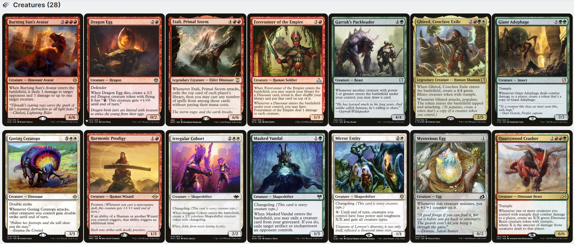 Atla Palani, Nest Tender DINOSAUR EGGS Magic Mtg Commander Deck - Etsy