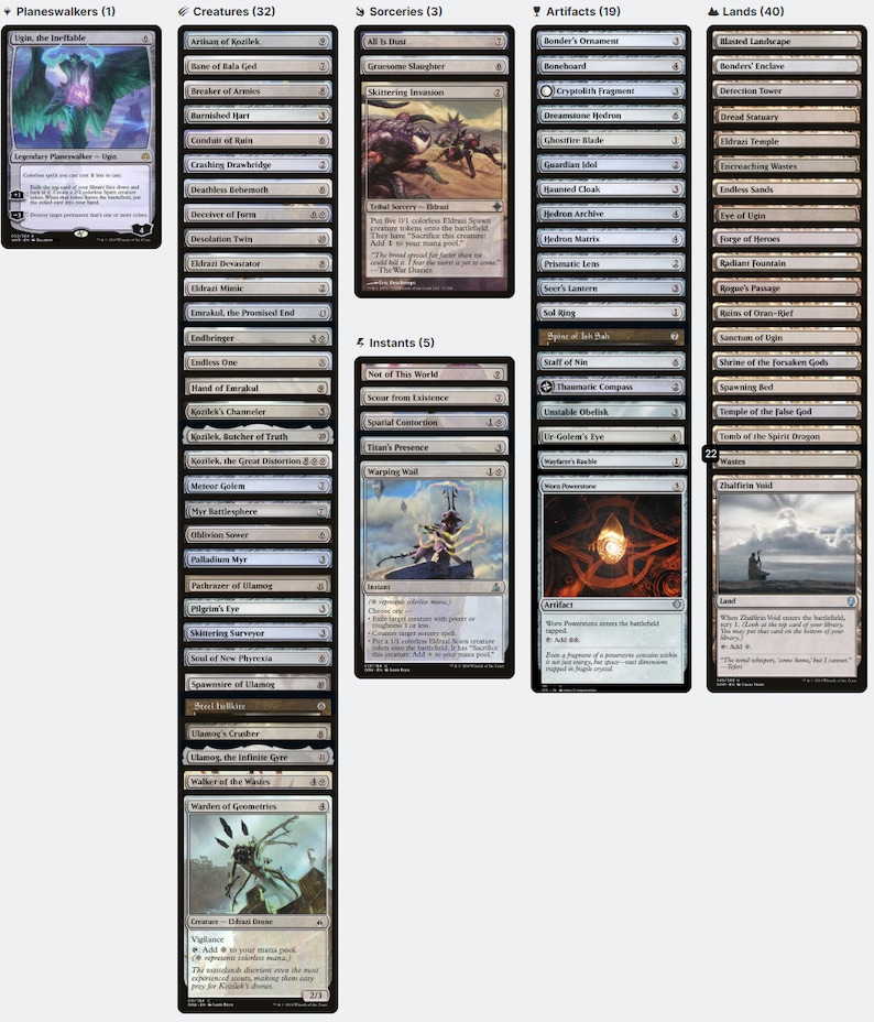 Ultimate Eldrazi Colorless Tribal Four Legendary Commanders Included ...