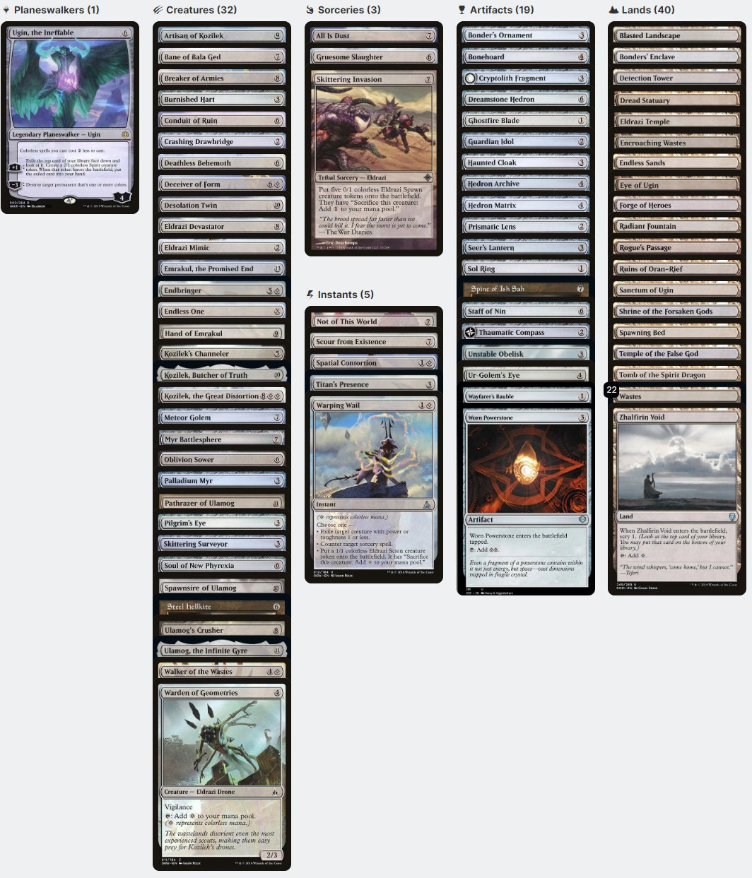 Ultimate Eldrazi Colorless Tribal Four Legendary Commanders Included ...