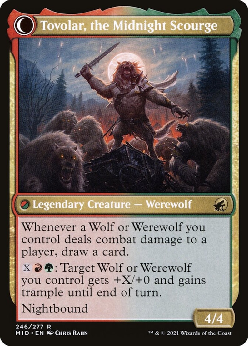 Tovolar, Dire Overlord Werewolves Werewolf Tribal Magic MTG Commander ...