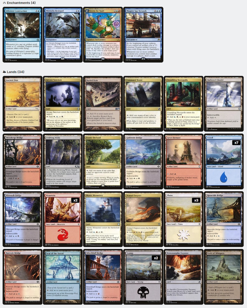 Breya Etherium Shaper Artifacts Magic MTG Commander Deck - Etsy