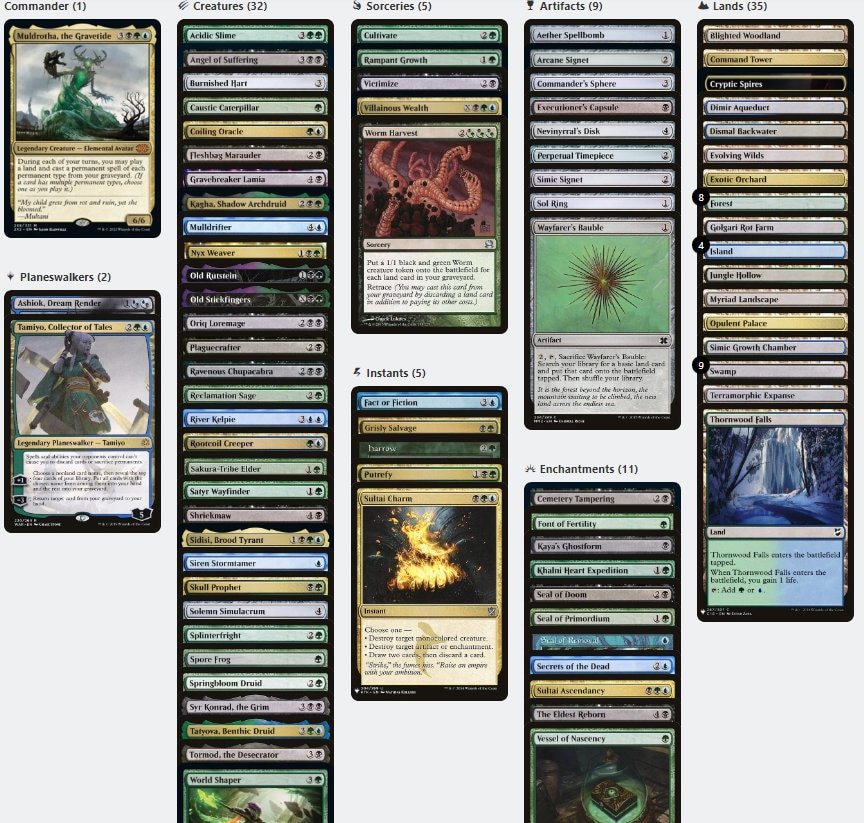 Muldrotha, the Gravetide Graveyard Recursion Magic MTG Commander Deck ...