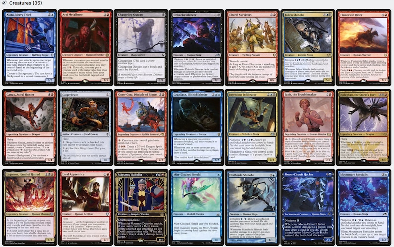 Goro-goro and Satoru NINJAS and HASTE Magic Mtg Commander Deck - Etsy