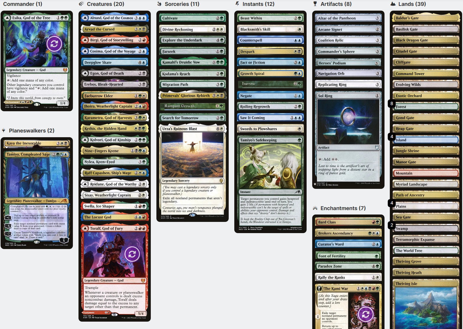 Esika, God of the Tree/the Prismatic Bridge 5C Magic MTG Custom ...