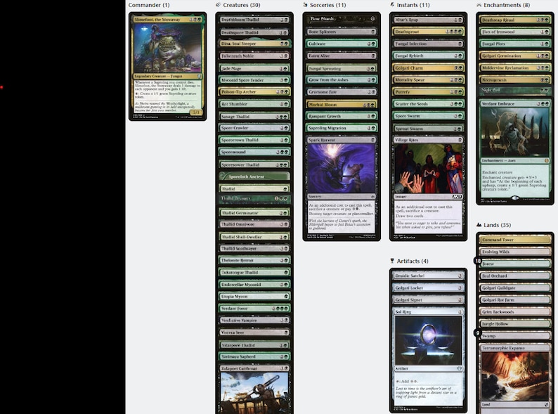 Slimefoot, the Stowaway Saproling Tribal Sacrifice Magic MTG Commander ...