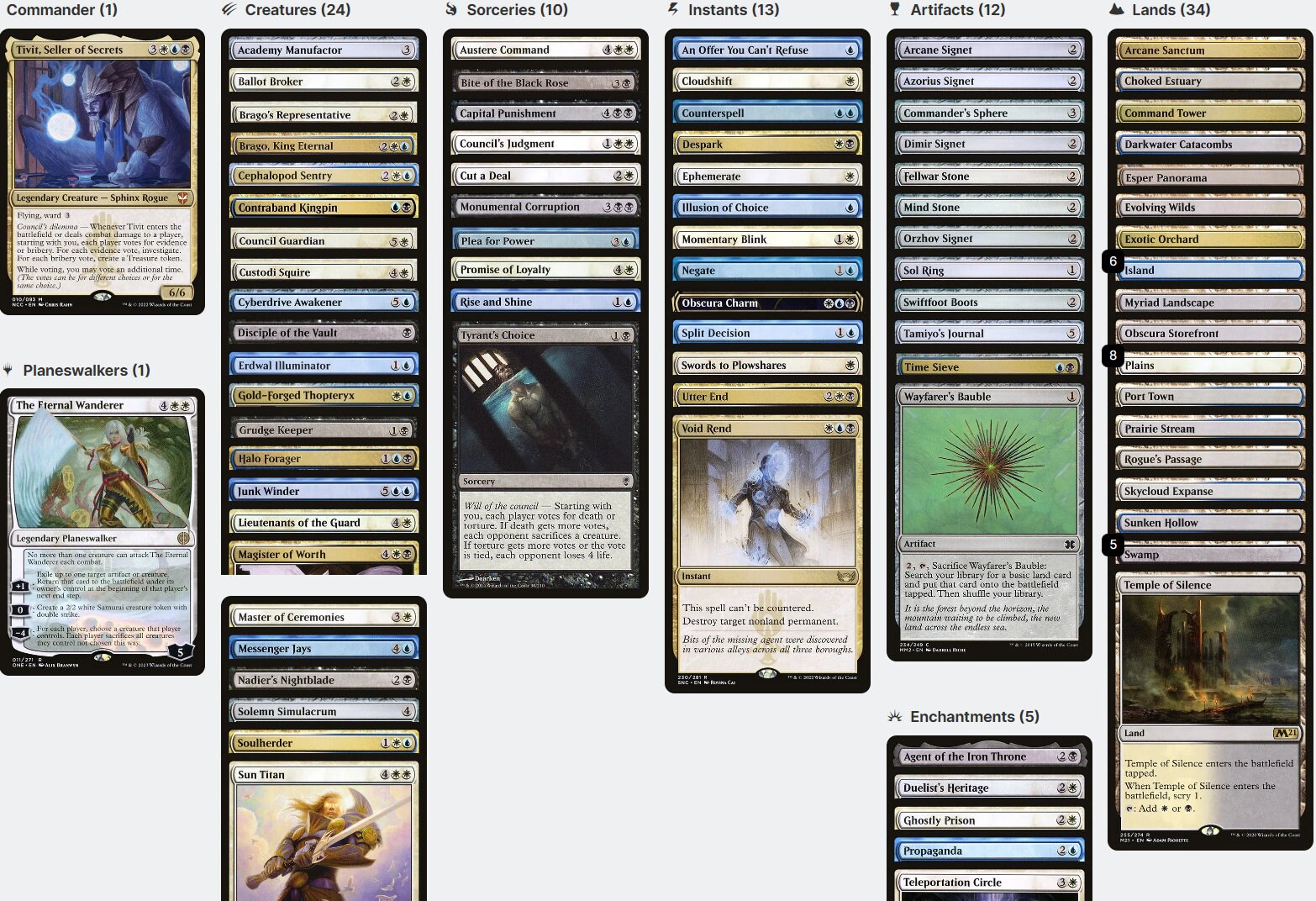 Tivit, Seller of Secrets RIGGED VOTING TOKENS Magic Mtg Custom ...