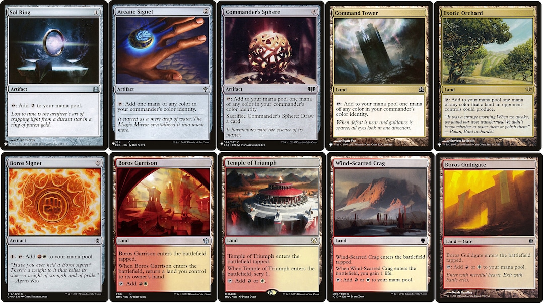 BOROS Commander Deck Builder Starter Pack Kit Red/white MANA Lands ...