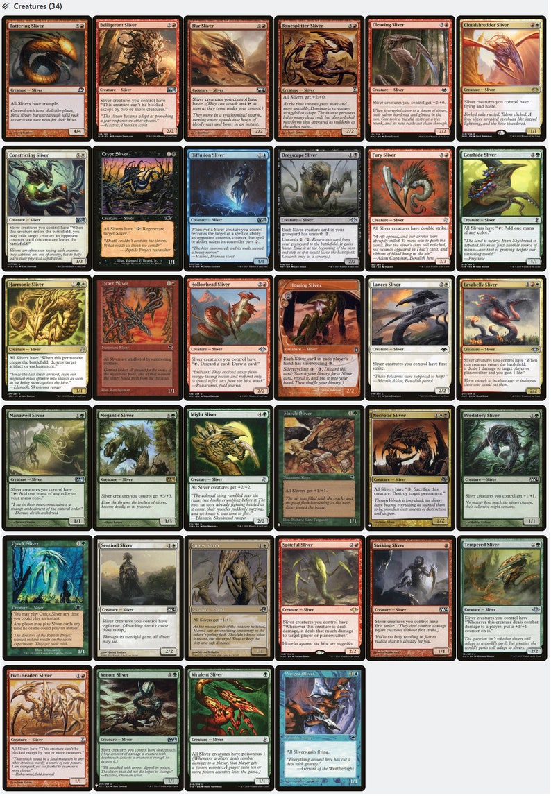 The First Sliver SLIVER CASCADE Magic Mtg Custom Commander - Etsy