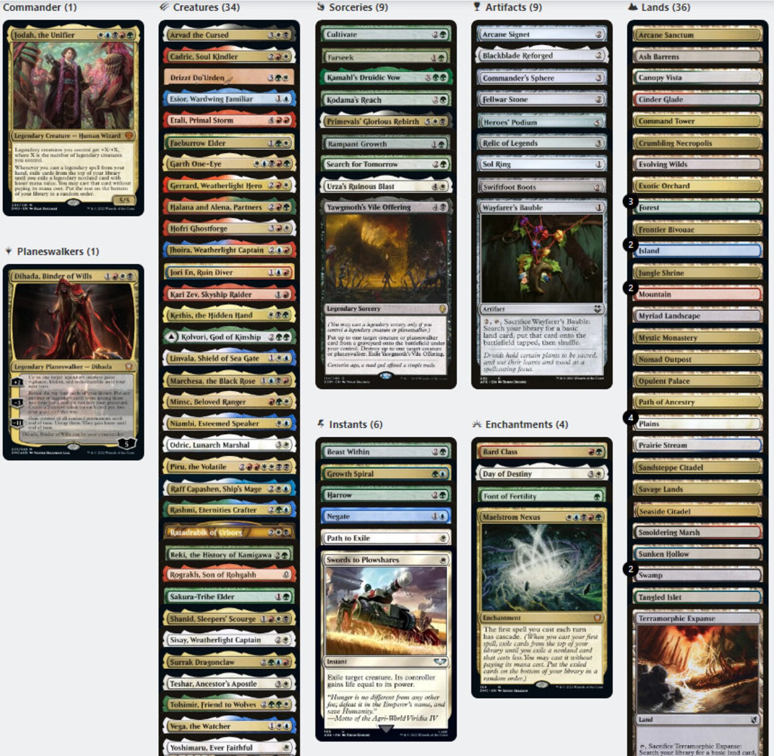 Jodah the Unifier Legendary Creatures MTG Commander Deck - Etsy