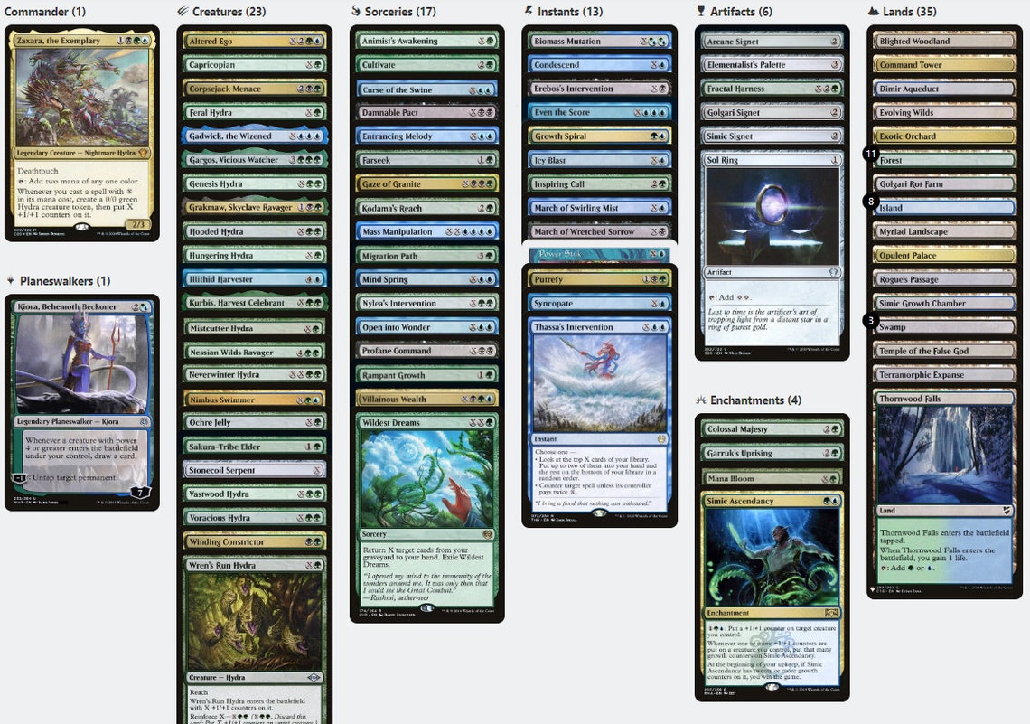 Zaxara the Exemplary Hydra Tribal Magic MTG Commander Deck - Etsy