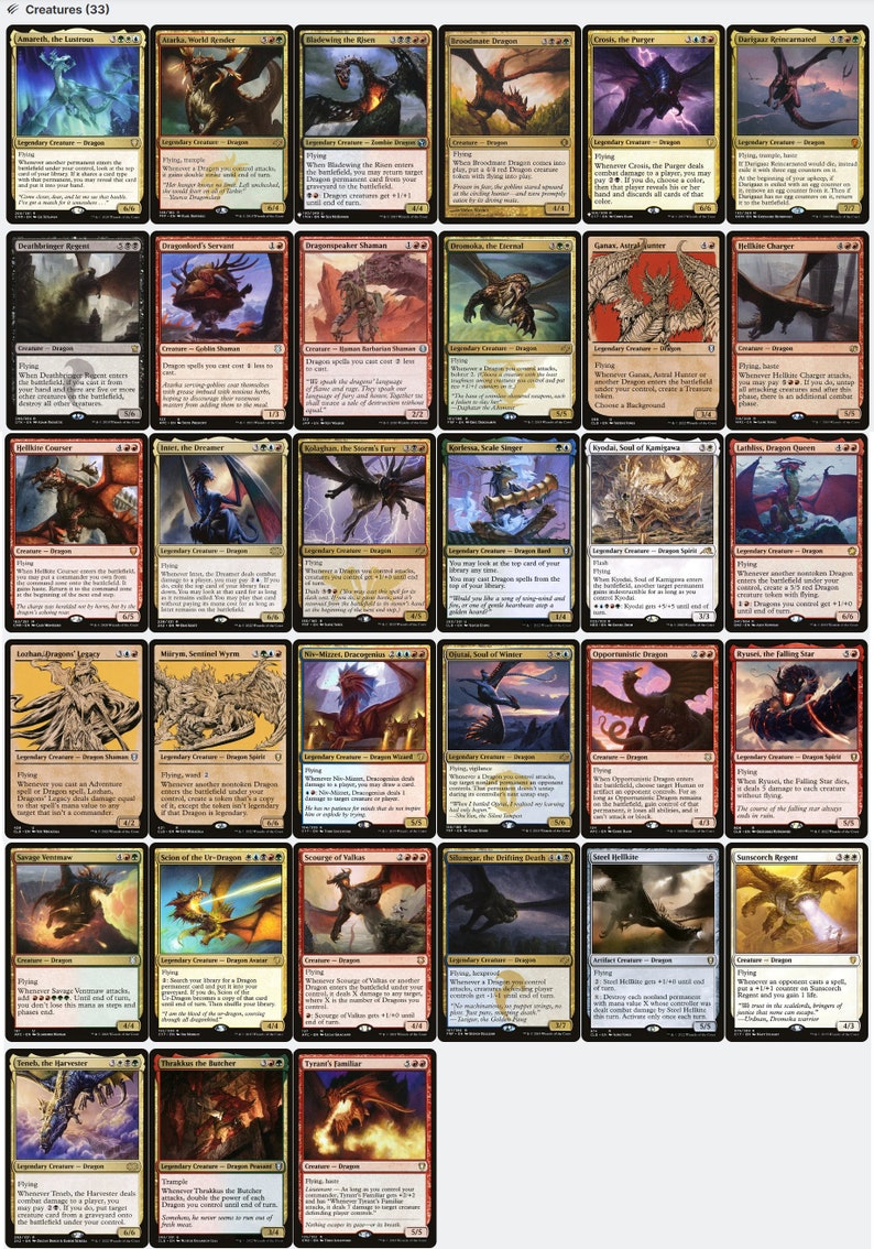 The Ur-dragon ULTIMATE Dragon Tribal Magic MTG Commander Deck - Etsy