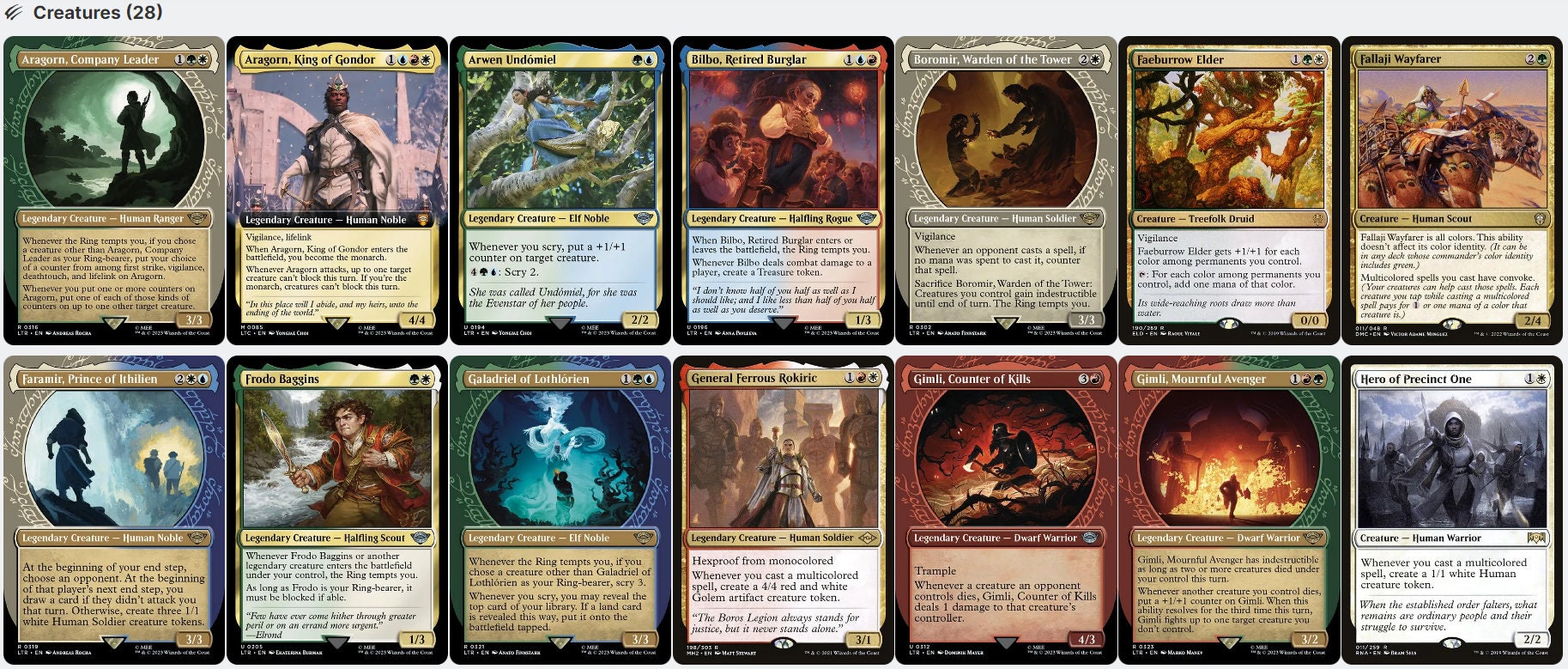 Aragorn, the Uniter Lotr MULTICOLOR LEGENDS Magic MTG Custom Commander ...