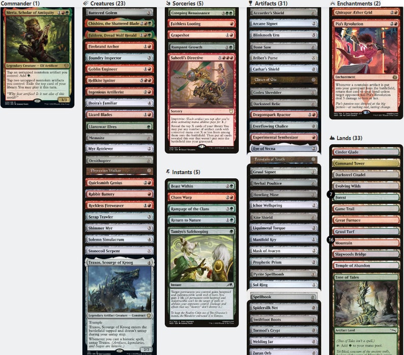 Meria, Scholar of Antiquity Artifact Engine Magic MTG Commander Deck - Etsy