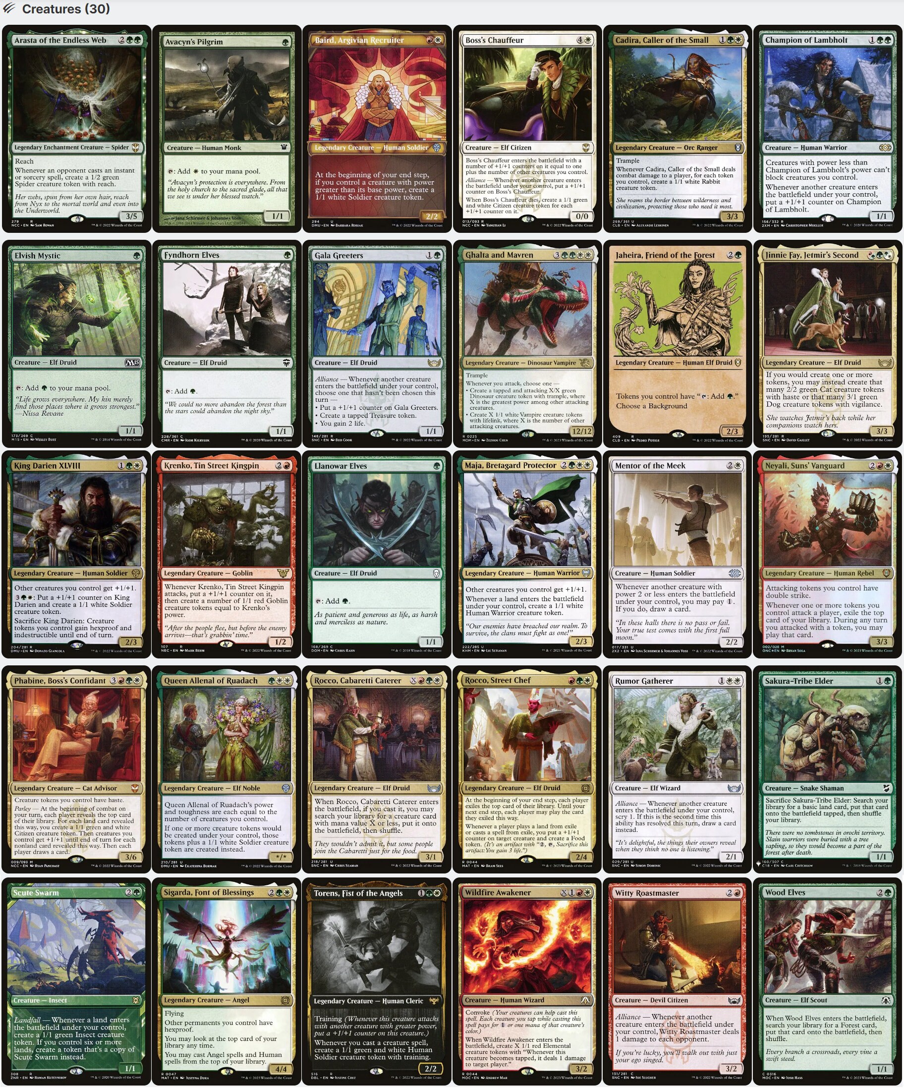 Jetmir, Nexus of Revels CREATURE TOKENS Cabaretti Naya Magic MTG ...