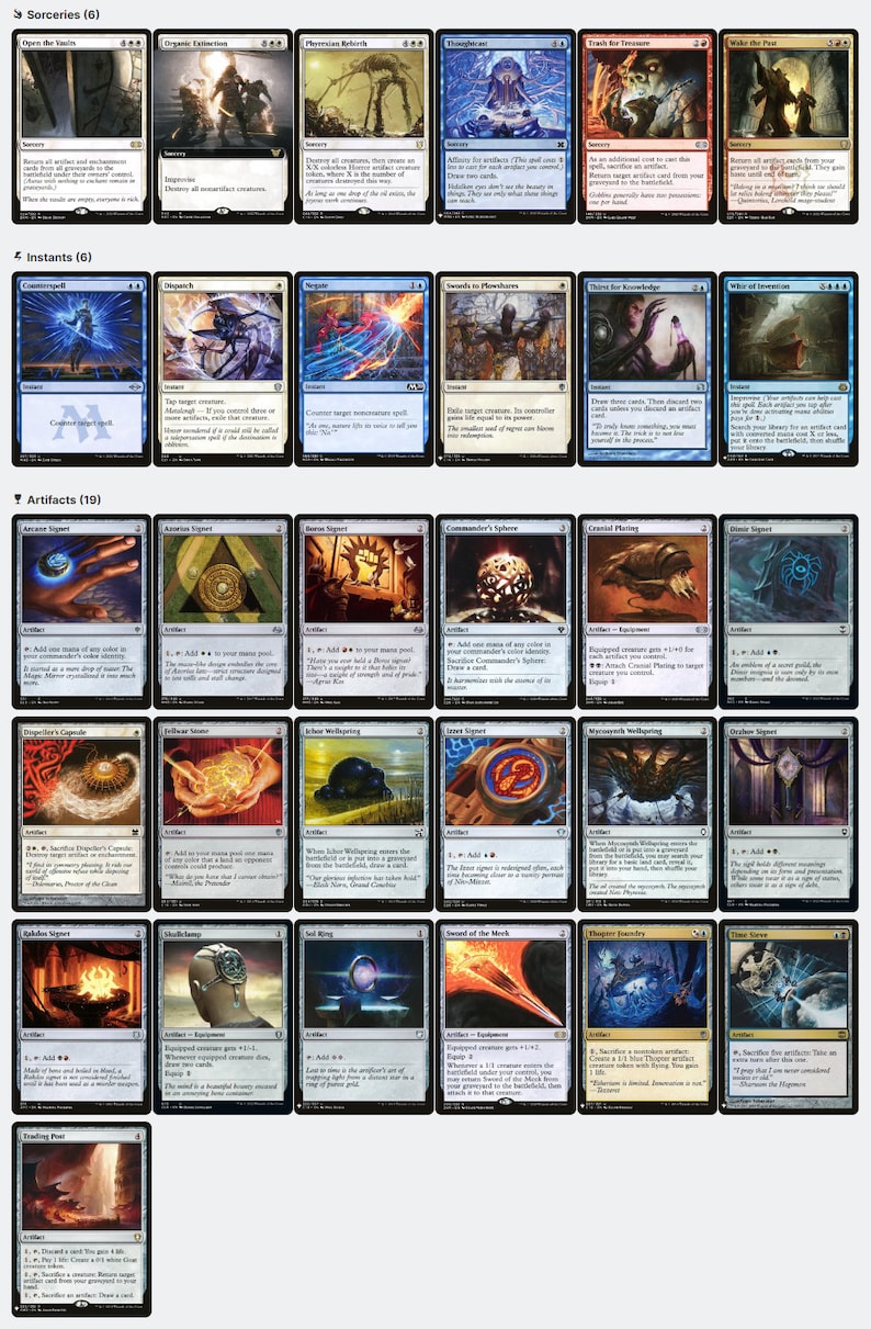 Breya Etherium Shaper Artifacts Magic MTG Commander Deck - Etsy